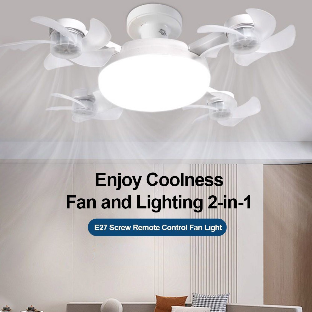 E27 Ceiling Fan Invisible Remote Control Fan Light 2 IN 1 LED Ceiling ...