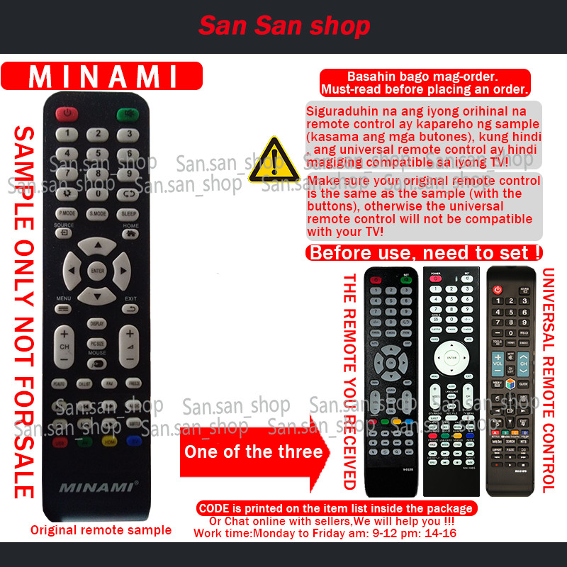 Universal remote control for minami smart tv remote(unicersal),na ...