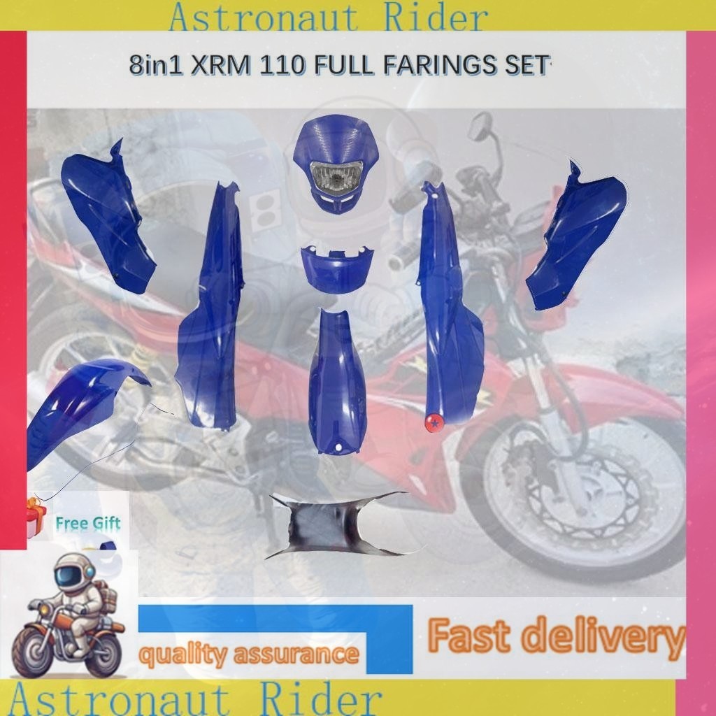 HONDA XRM 110 FAIRINGS 8IN1 ALL COLORS COMPLETE SET FULL SET | Shopee ...