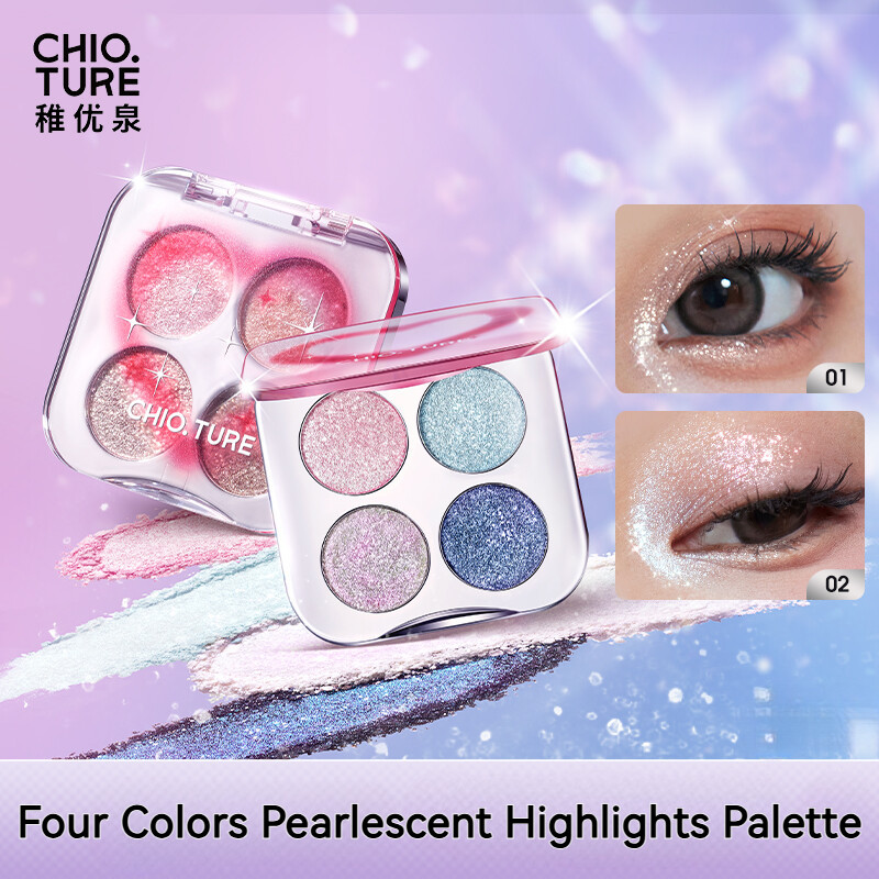 CHIOTURE Eyeshadow Four Colors Pearl Eyeshadow Highlight Brightening ...
