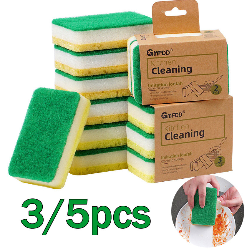 Dishwashing Sponge Kitchen Magic Clean Rub Pot Rust Focal Stains Sponge Removing Kit Cleaning ...