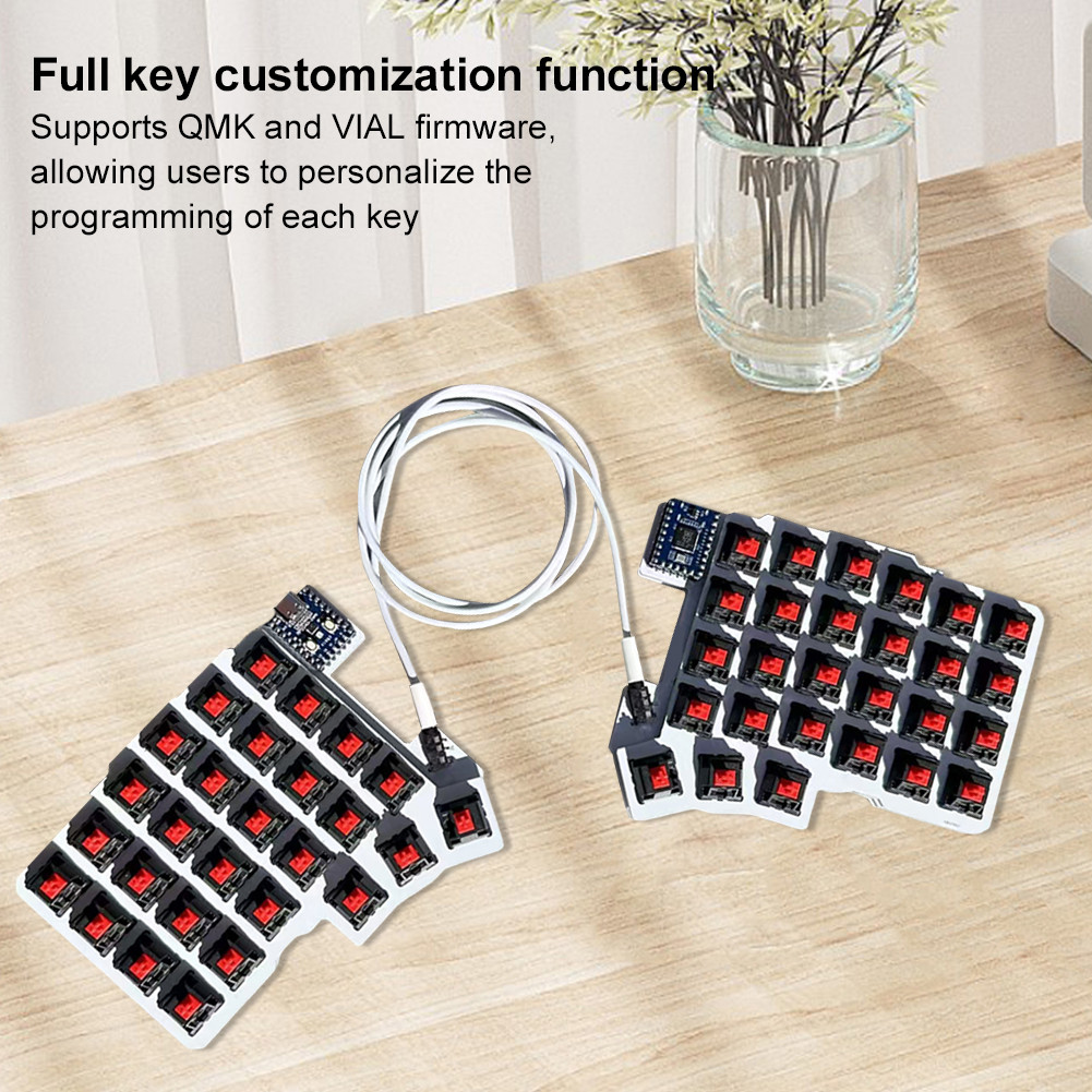 Split Keyboard Wired Ergonomics Keyboard Hot Swap Gaming Keyboard ...