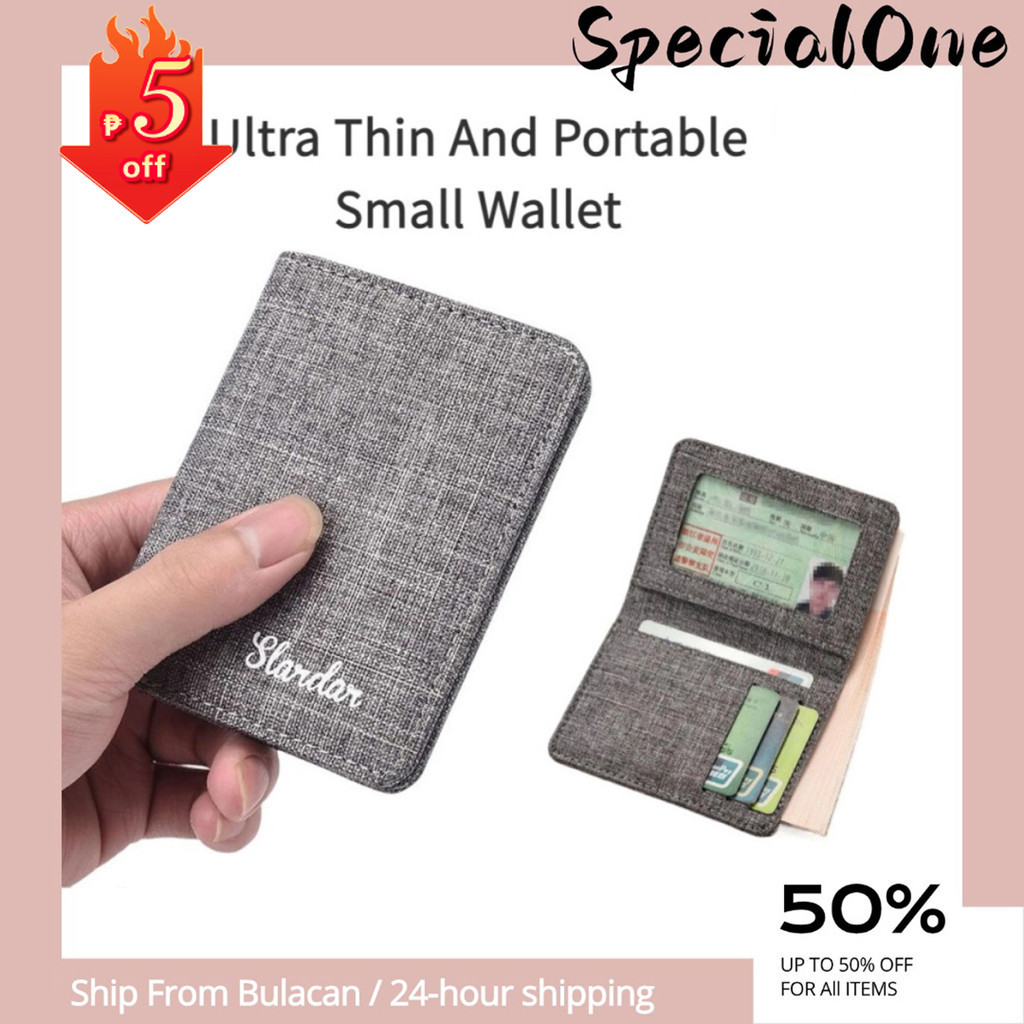 Mini Portable Canvas Wallet Ultra-Thin Short Driving License Card ...