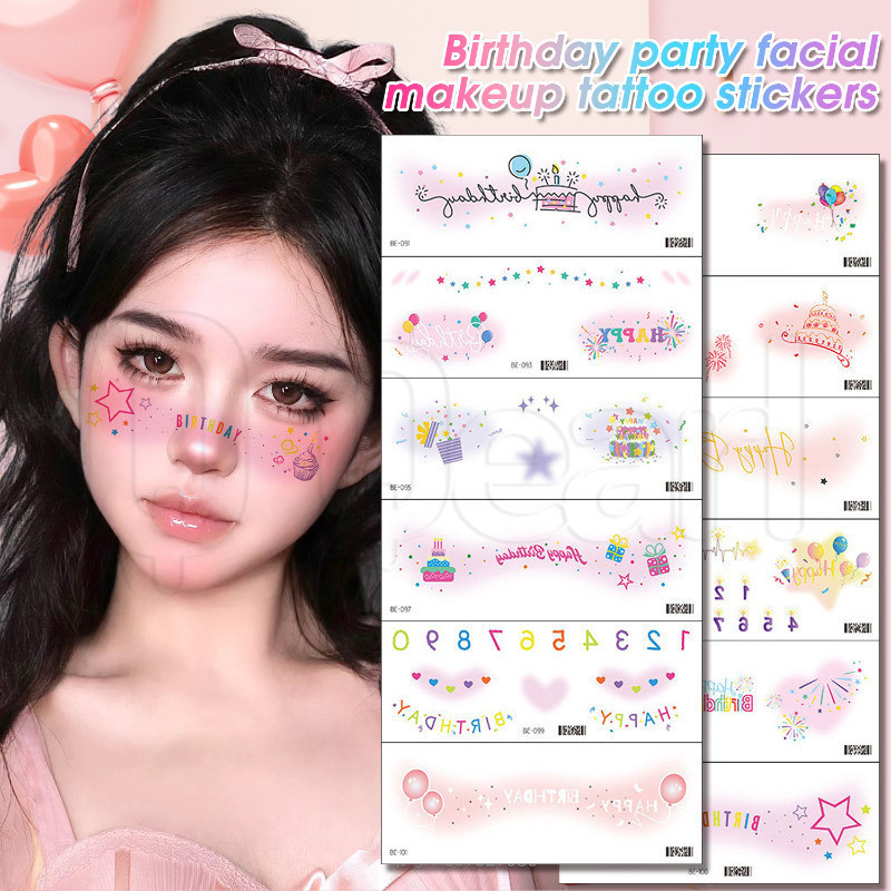 Birthday Party Face Stickers - Temporary Tattoo Stickers - Cute, Sweet ...