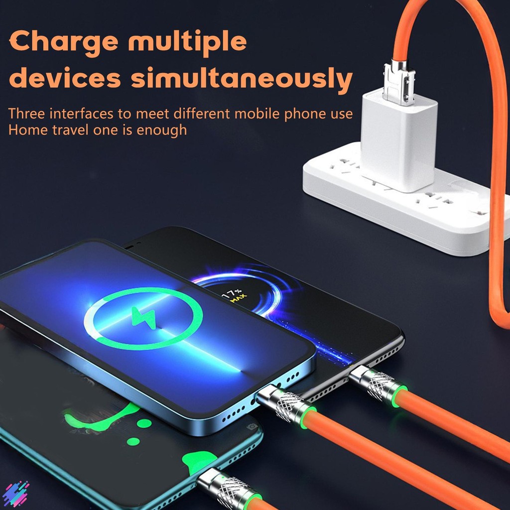 3-in-1 120W Fast Charge Cable with High-Speed Transmission and ...