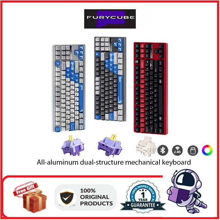 FURYCUBE GT80 aluminum mechanical keyboard dual-structure three-mode ...