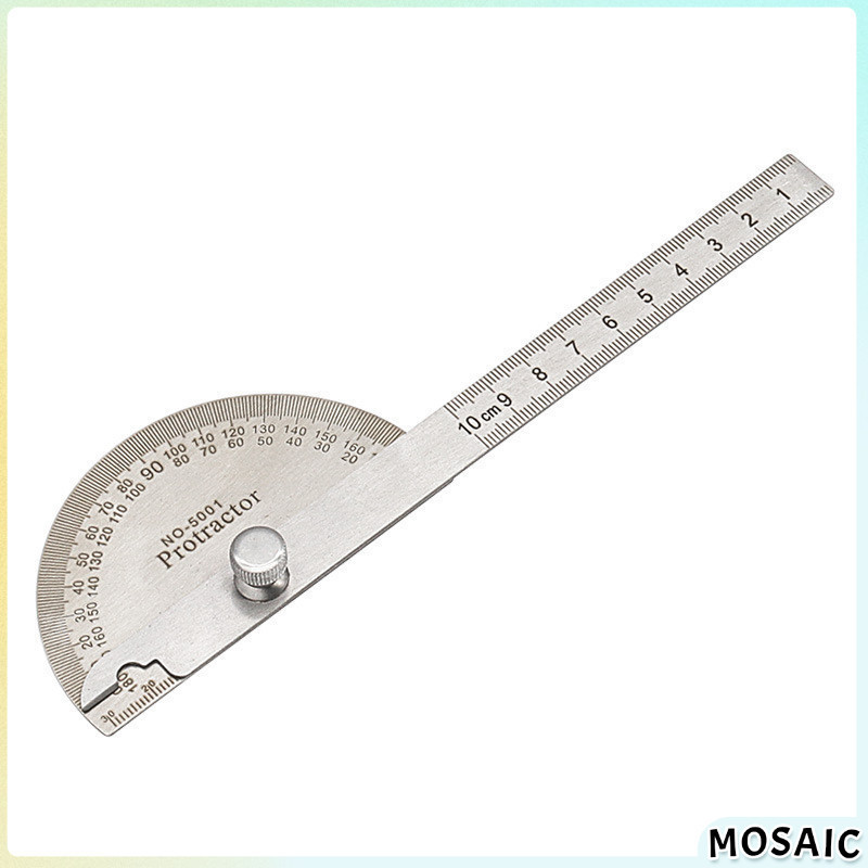 180 Degree Protractor Adjustable Roundhead Measuring Ruler Stainless ...