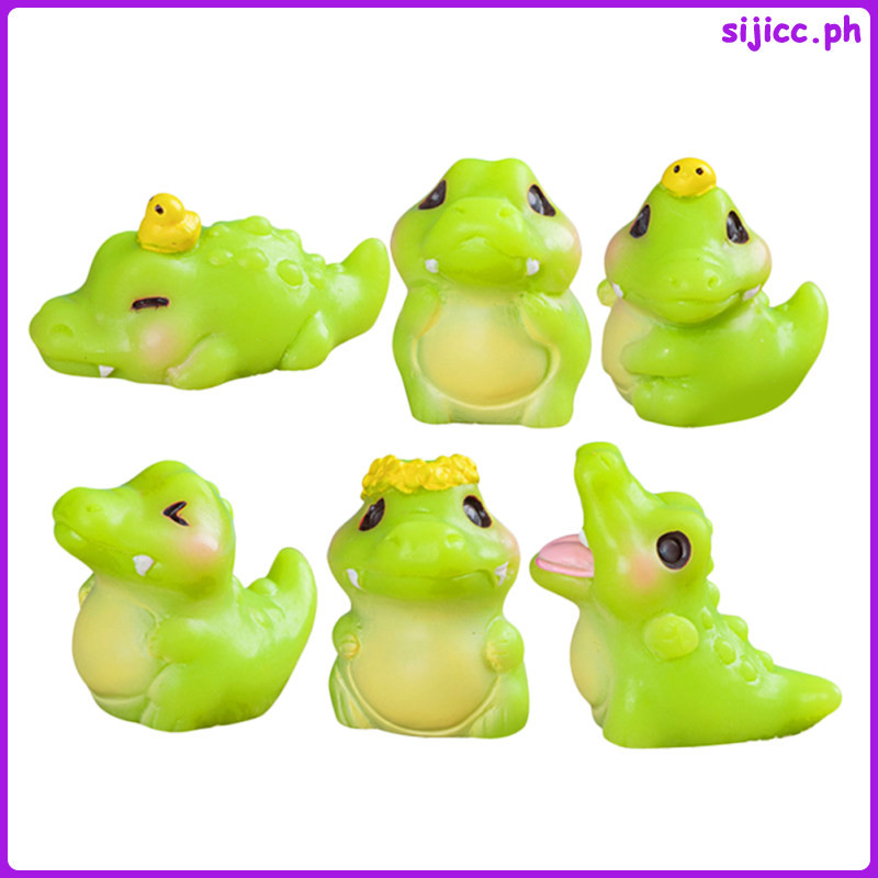6 Pcs Toddler Toy Small Crocodile Decoration Miniature Figurines Resin ...