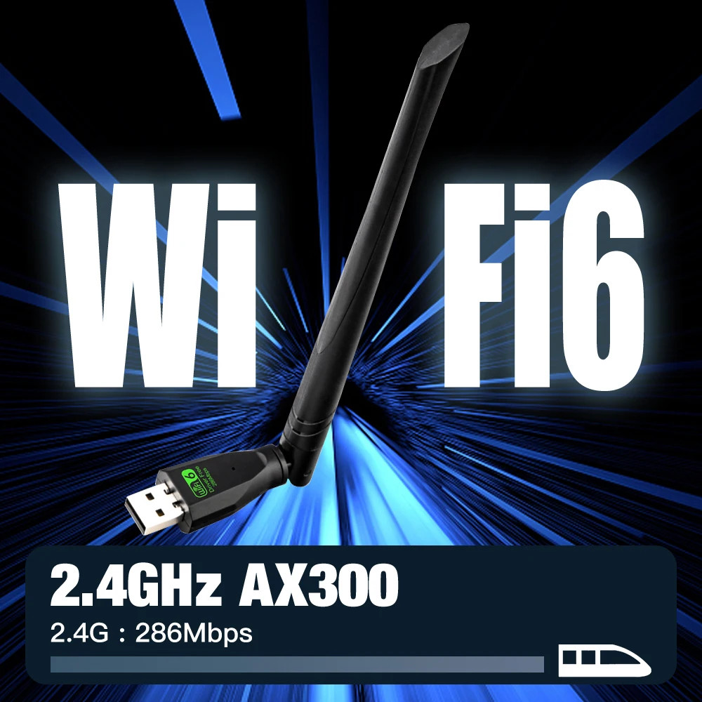 USB WIFI 6 Adapter 300Mbps Network Card Dongle 2.4GHz with Antenna ...