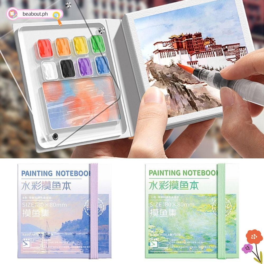 BEABOUT Tearable Painting Book, with Paint Palette Grid Paint Box ...