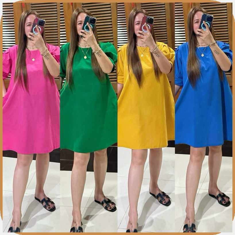 SELENA*Dc#PUFF|wM@DRESS/_p:COTTONLINEN%D:UPTO%M:XL | Shopee Philippines