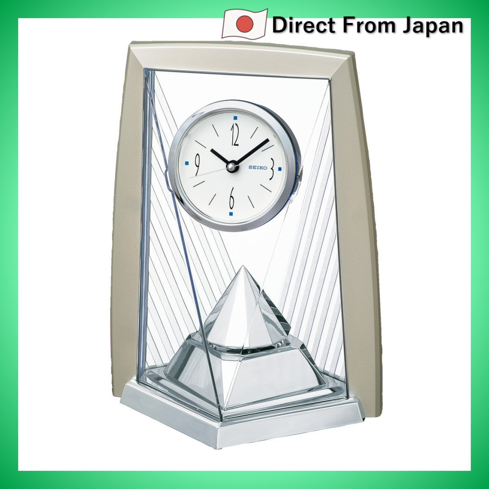 Seiko Clock Table Clock Analog Rotating Ornament Light Gold Pearl ...