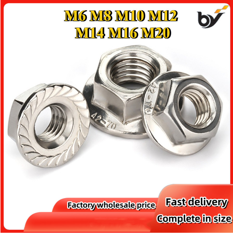 Thin Thread Fine Thread Young Thread SUS304 Flange Nut Nut M6 M8 M10 M12 M14 M16 M20 [BY-WDY ...