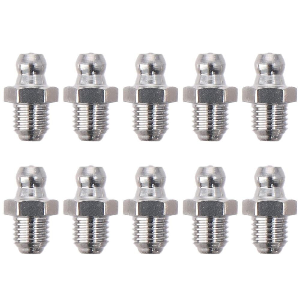 10pcs Stainless Steel Straight Grease Fitting M8 x 1mm Thread Silver ...