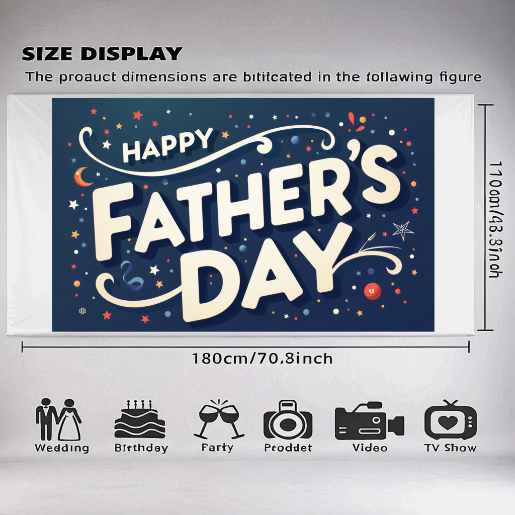 Happy Fathers Day Banner,70.8x43.3 Inch, Father's Day Banner, Happy ...