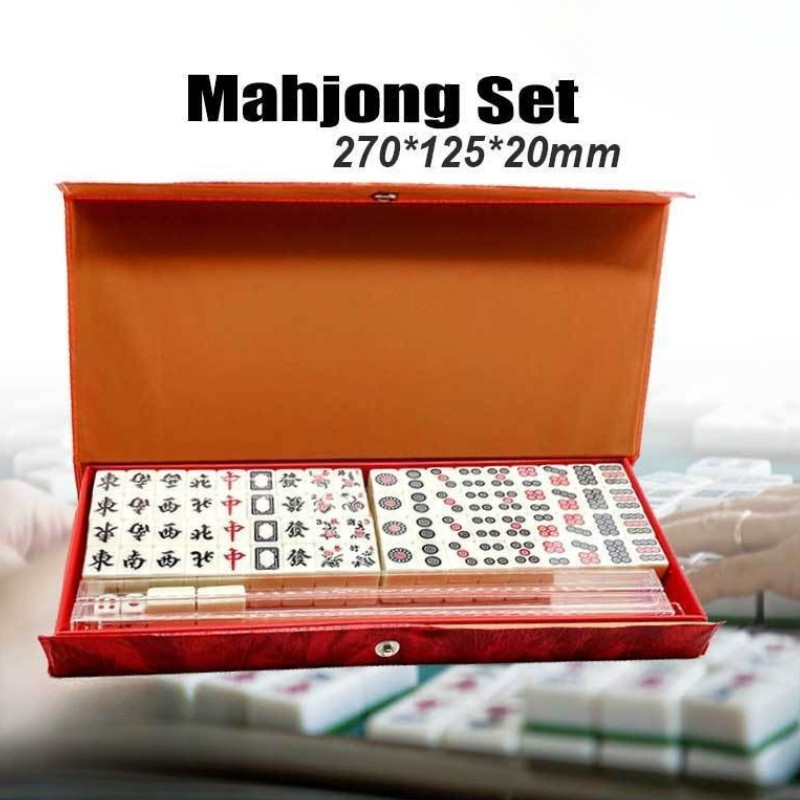 1 Set Traveling Mahjong Leather Retro Box Packing Party Games Tool ...