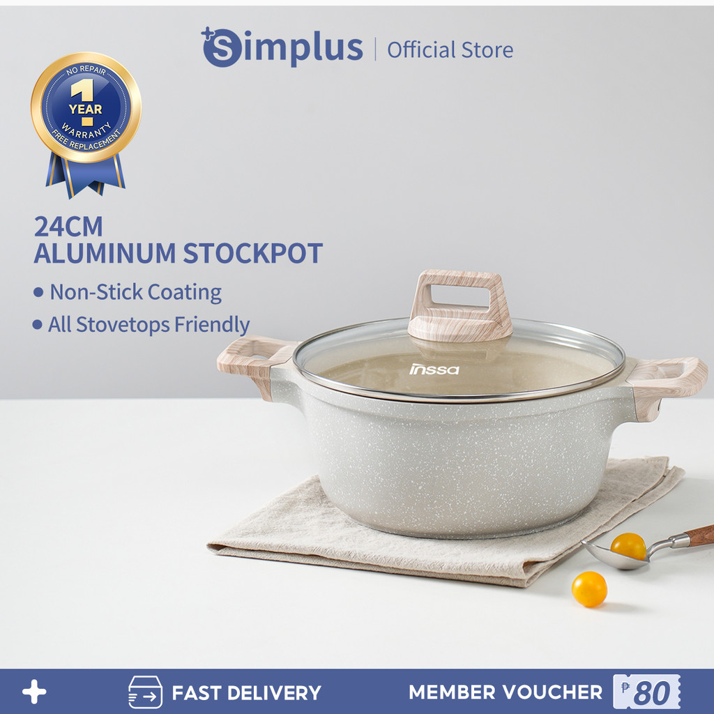 Simplus Soup Pot Non-Stick With Cover 24cm | Shopee Philippines