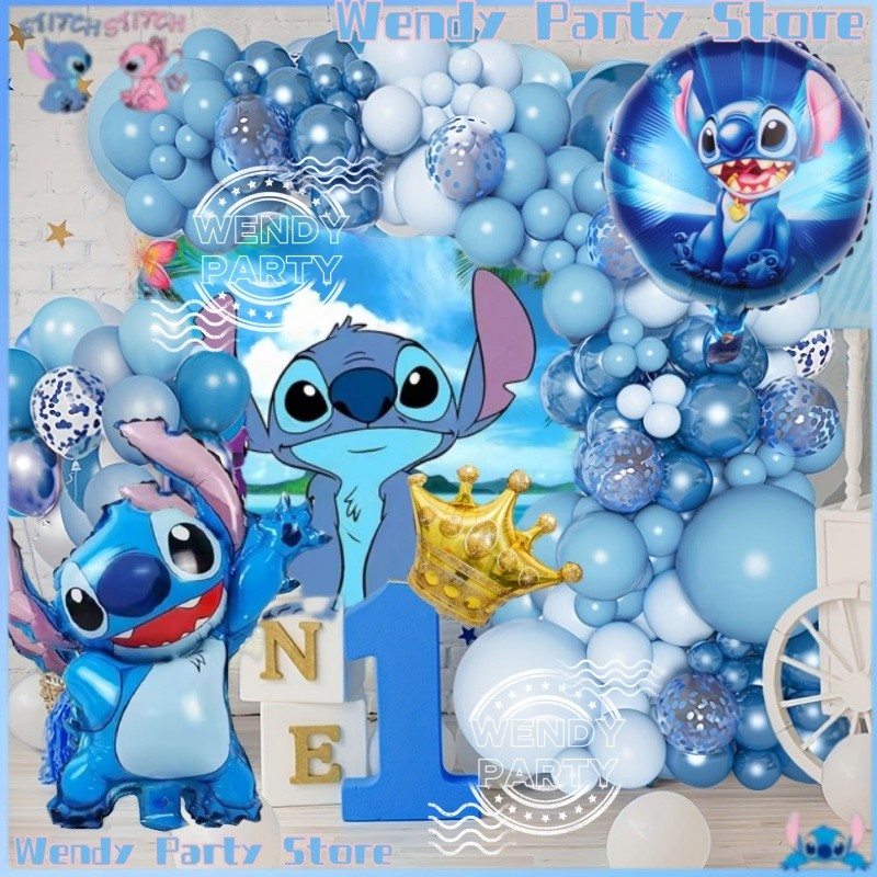 Disney Lilo &Stitch Theme Balloon Garland Set Blue Number for Kids ...