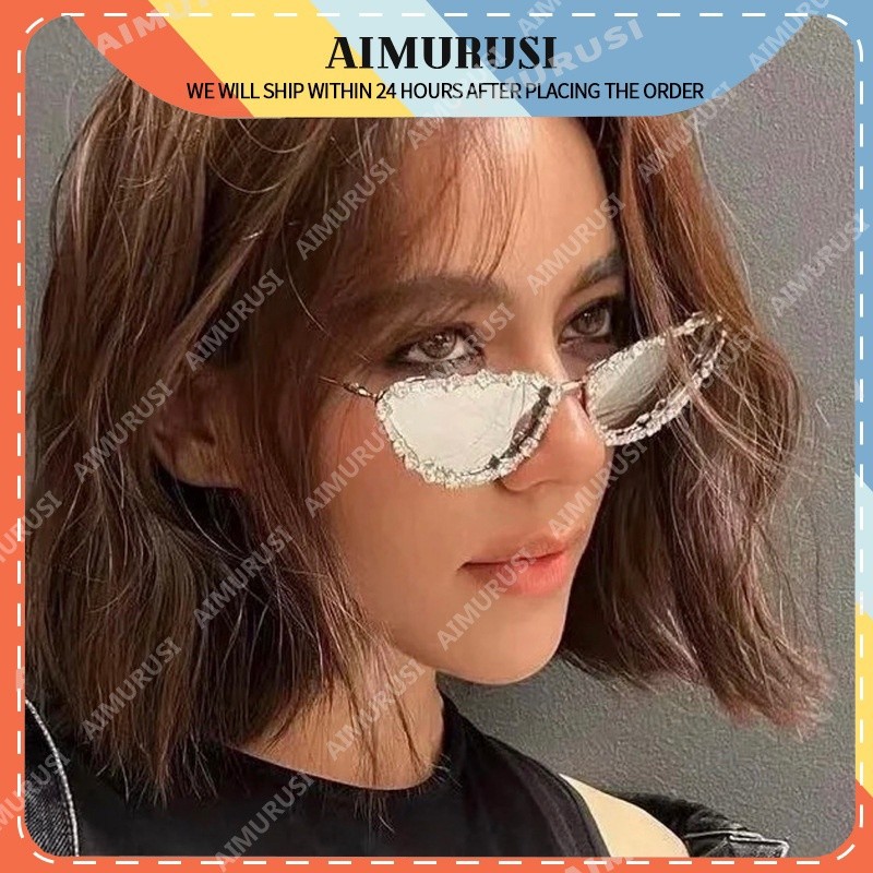 (AIMURUSI)INS Popular Style Niche Light Luxury Cat Eye Metal Frame ...