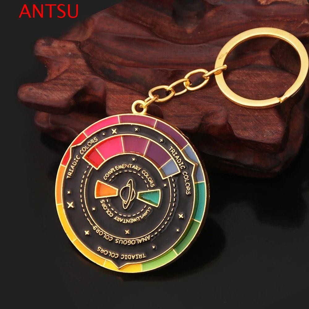ANTSU Color Wheel Keyring, Color Wheel Rotatable Spinning Color Compass ...