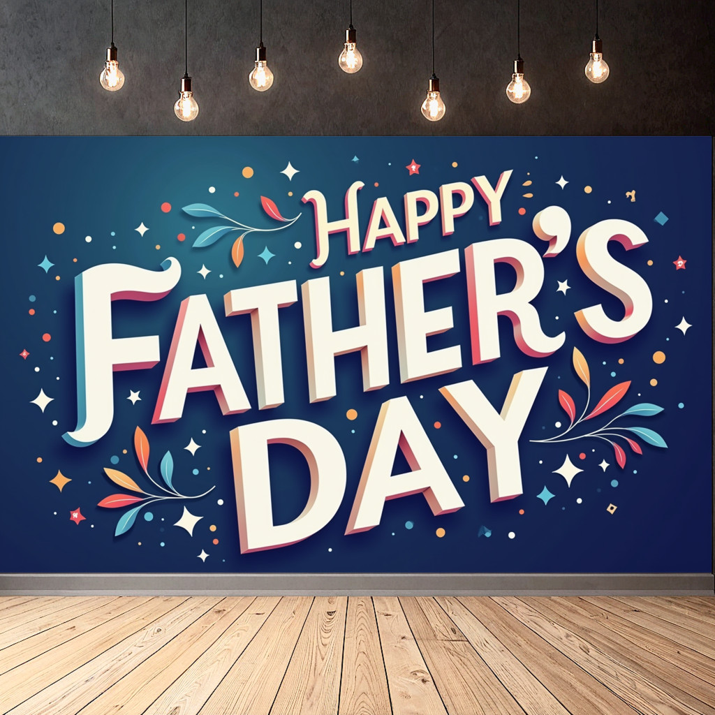 Happy Father's Day Backdrop I Love Dad Father's Day Party Decorations ...