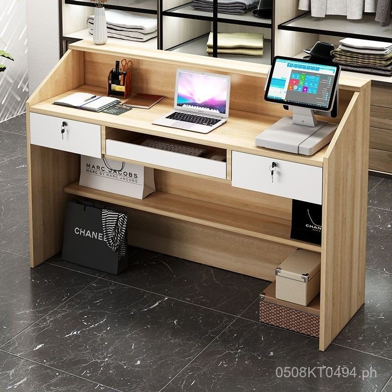 Reception Desk Small Front Desk Clothing Store Milk Tea Bar Table ...