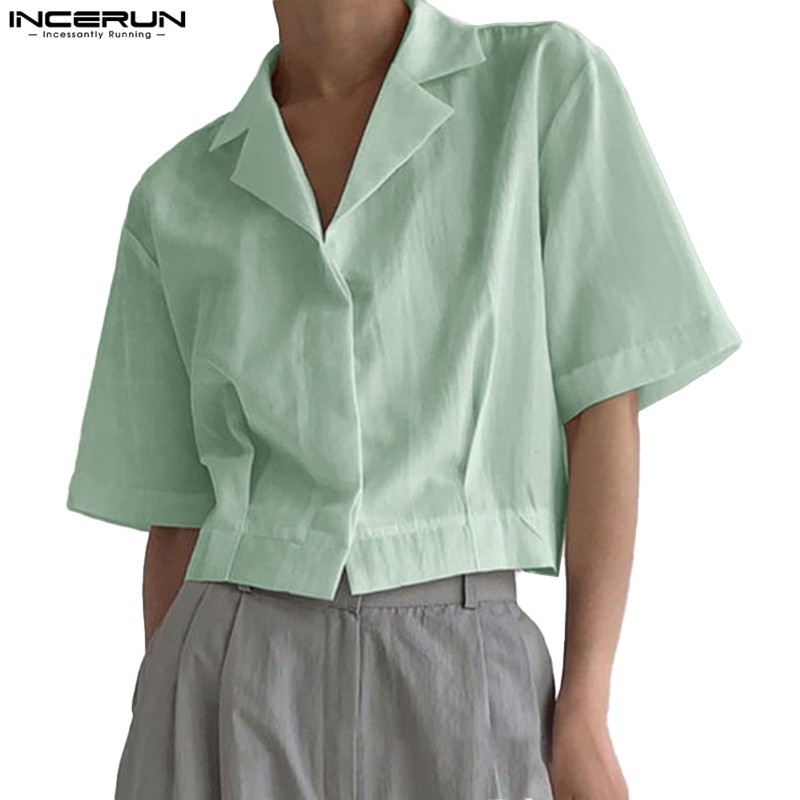 INCERUN Men's Pure Color short Shirt | Shopee Philippines