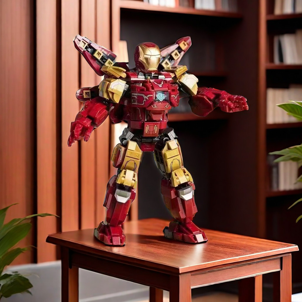 Iron Man Building Block Mecha Transforming Robot Anti-Hulk Armor Model ...