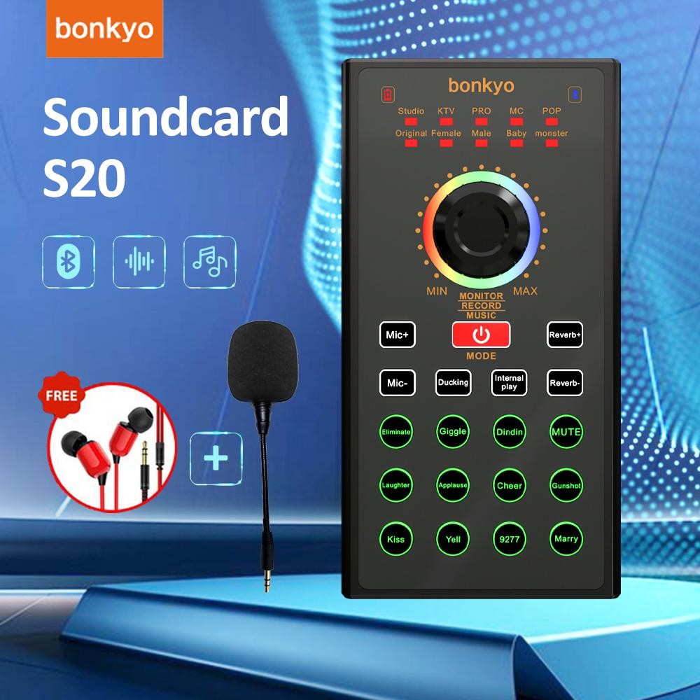 Bonkyo Mini S20 Soundcard Outdoor live streaming equipment mobile phone ...