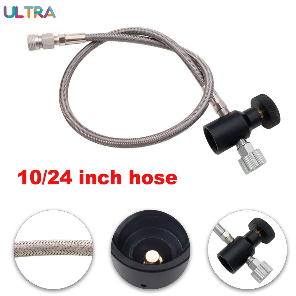 PCP Air Fill Adapter with 10/24 inch Braided Hose and Bleed Valve ...