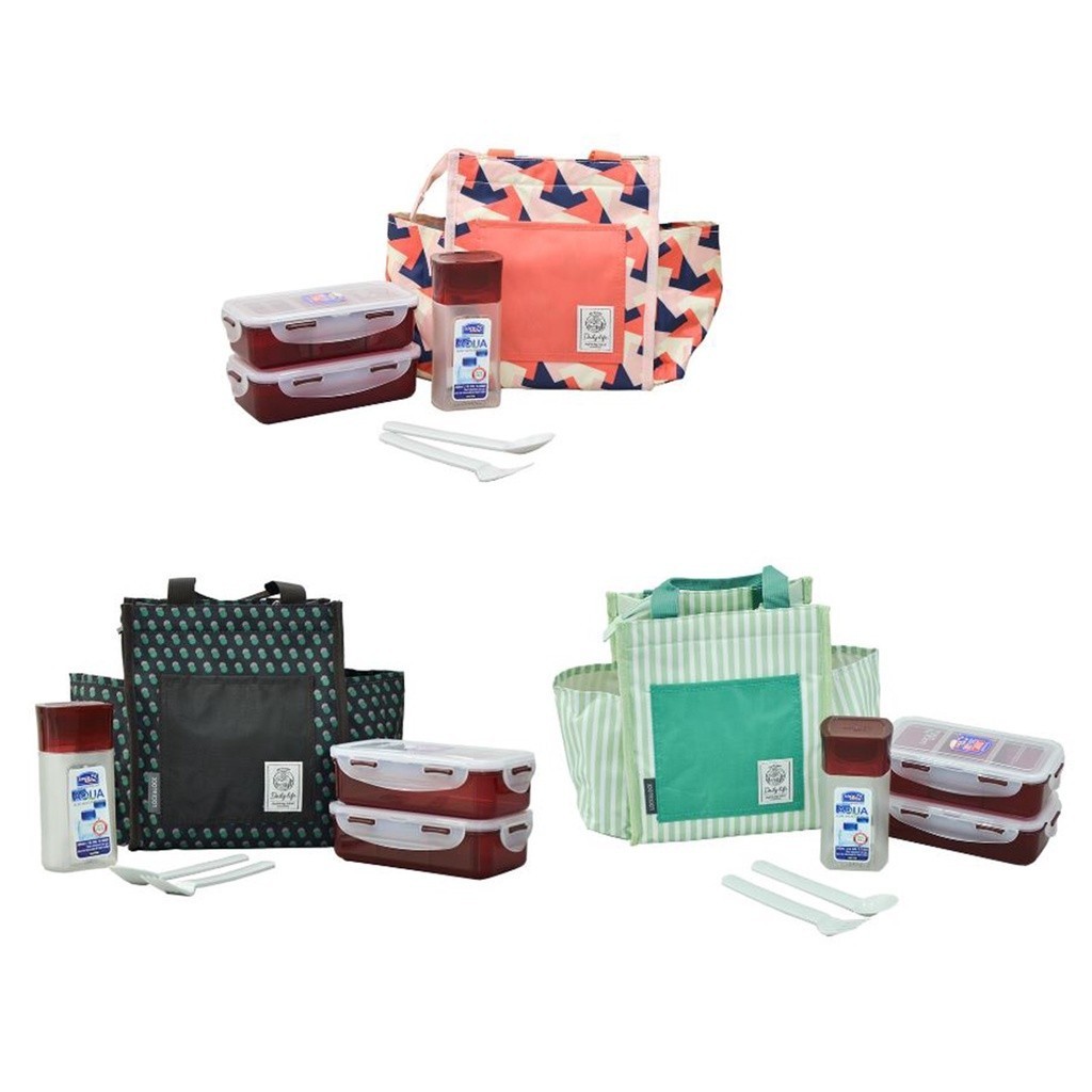 Locknlock Lunch Box 3pcs - HPL758RS5 Tosca Navy Food Container Lock n ...