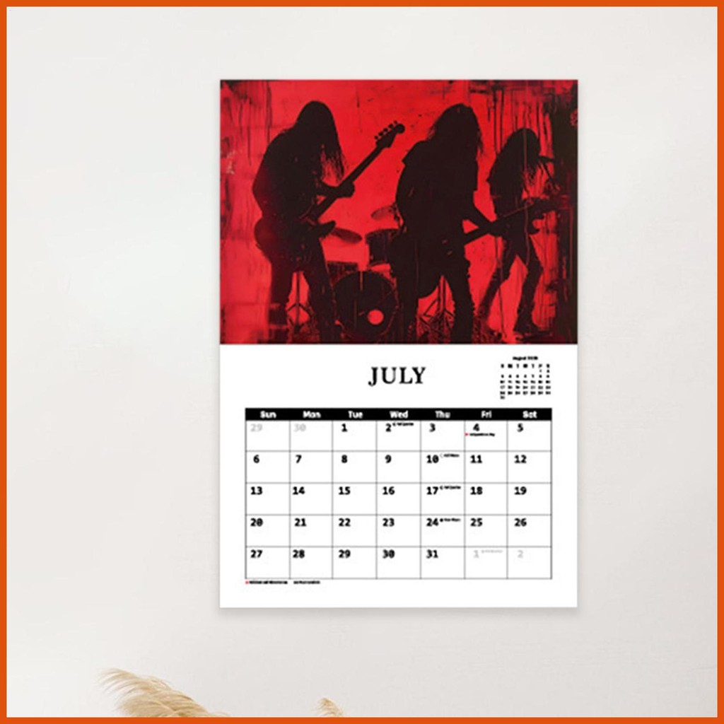 2025 Punk Wall Calendar 12-Months Calendar Rock Style Family Planner ...