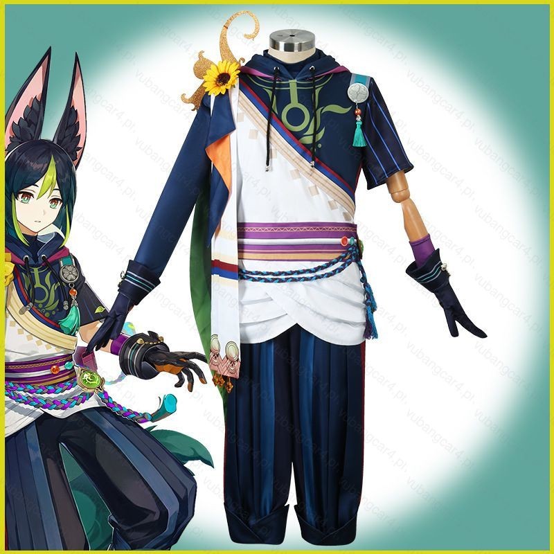 Genshin Impact Anime Tighnari Cosplay Costume Wig Tail Ears Accessories ...