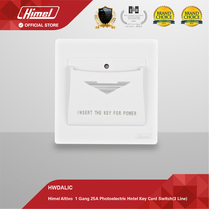 Himel Altivo 1 Gang 25A Photoelectric Hotel Key Card Switch (3 Lines ...