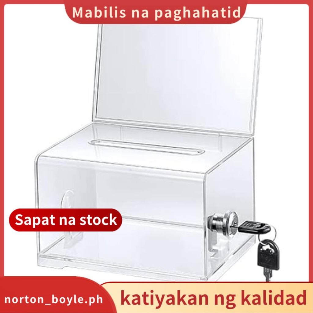 1 Pack Acrylic Donation Box Clear Ballot Box with Sign Holder ...