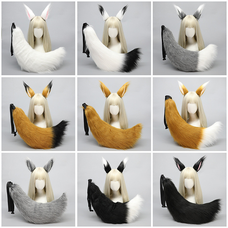 Cosplay Handmade Plush Fox Ear Wolf Ear Hair Clip Wolf Tail Fox Tail ...