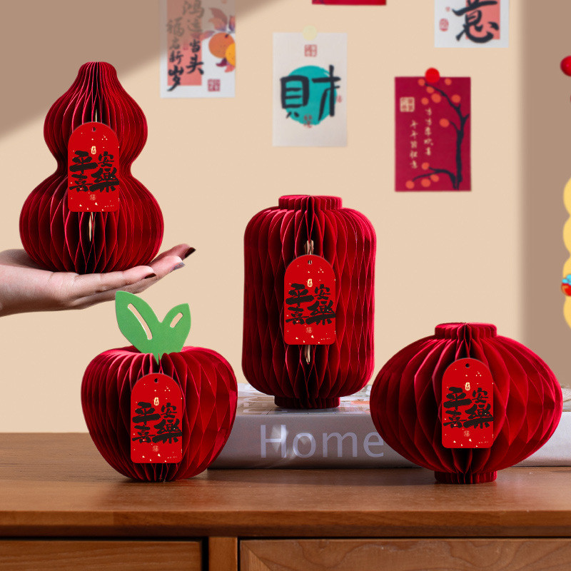2025 CNY Fruit Shaped Origami Decor New Year Honeycomb Desktop Ornament ...
