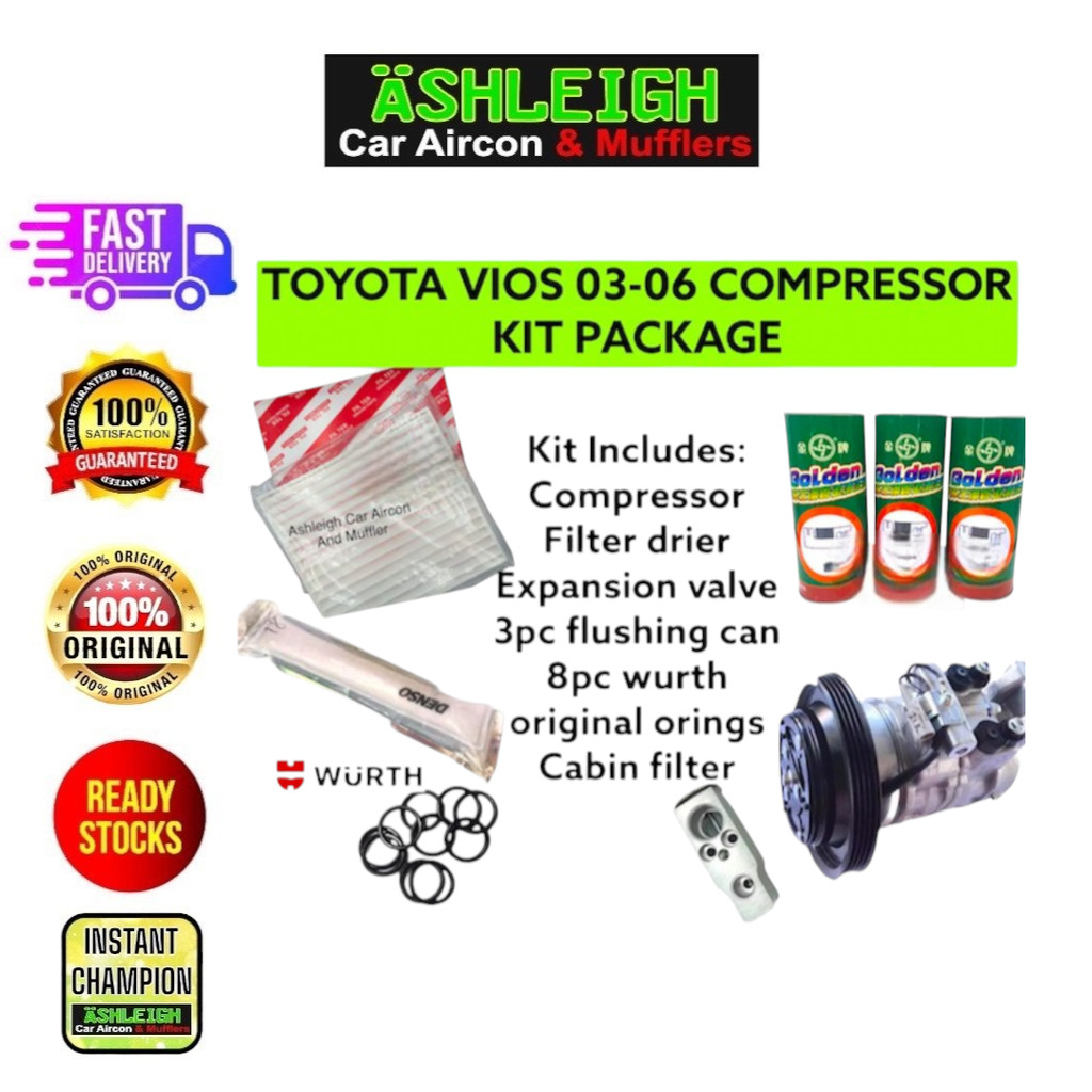 Toyota Vios 03-06 Compressor Kit Package Car Aircon Parts Supplies ...