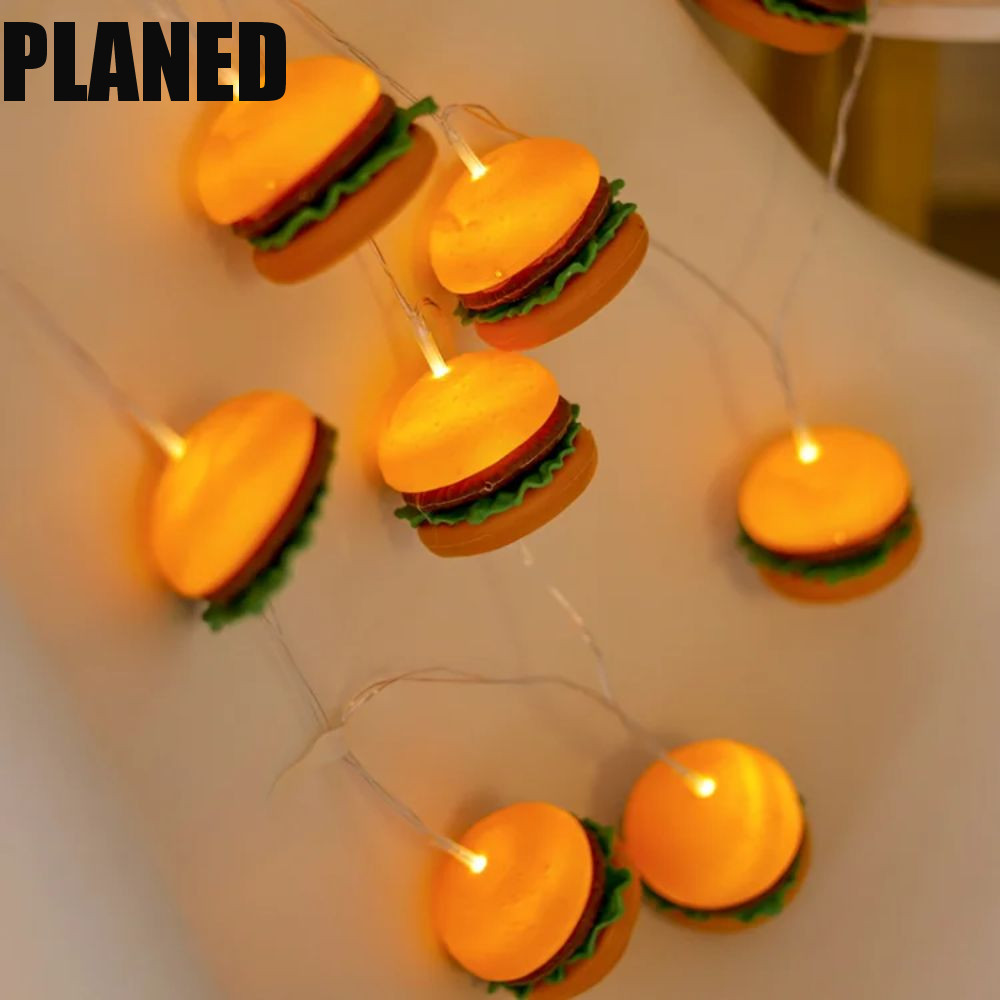 PLANED Ice Cream Lights String, Sandwich 2M 10LED Led Burger Light String, Creativity Warm Light ...