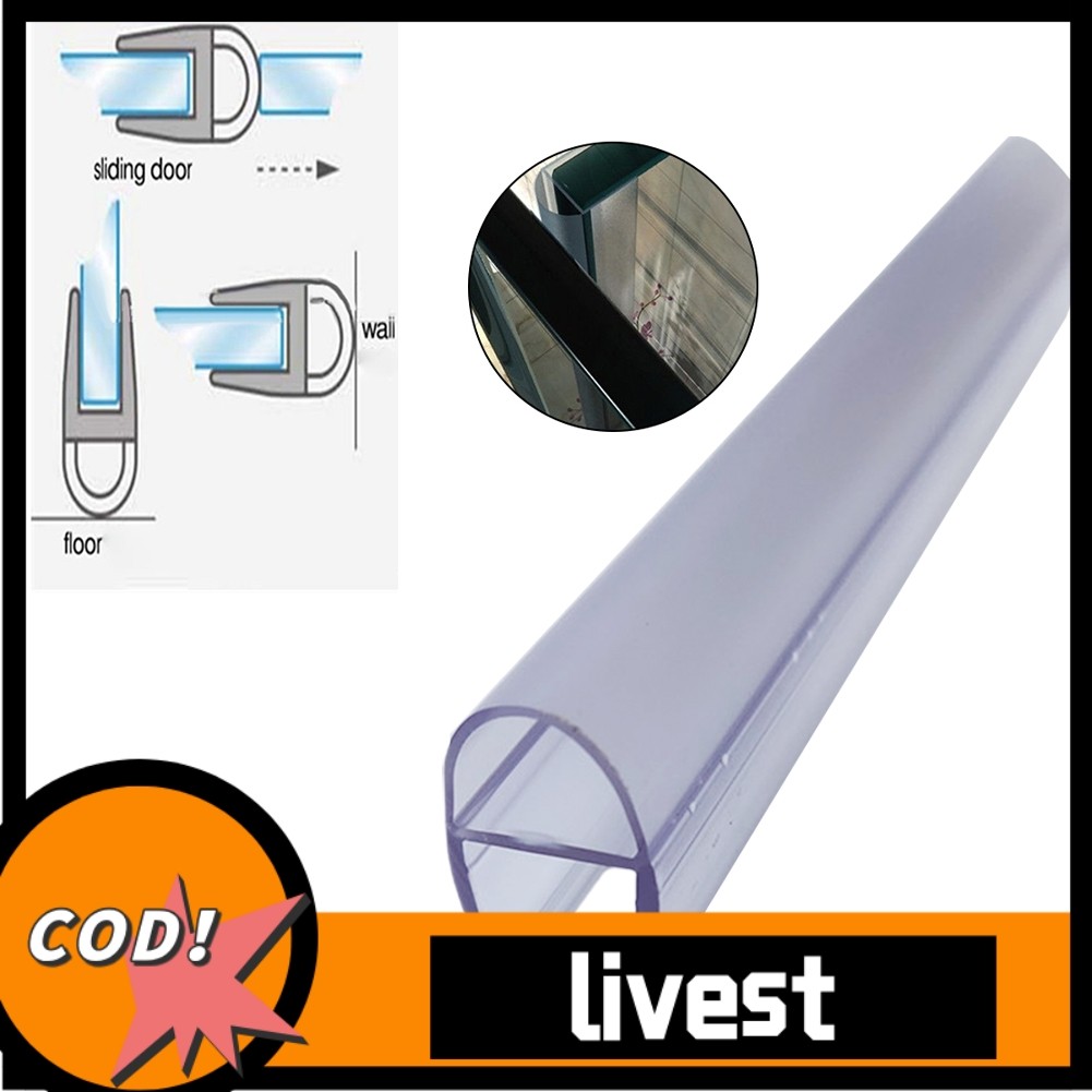 Livest/ 1m Bathroom glass door semi-circular waterproof strip D-shaped ...