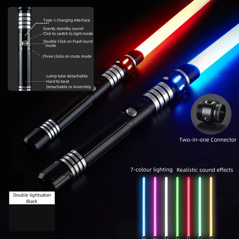 2 In 1 Metal RGB Pixel Upgraded Version Gravity Sensing Lightsaber 7 ...