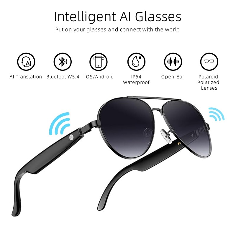 Smart Glasses AI Intelligent Translation Wireless Bluetooth Glasses ...