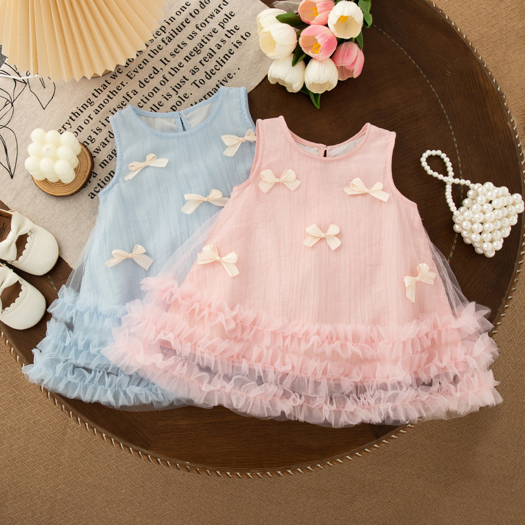 Bow Gauze Tutu Princess Dress for Girl Birthday Party Dress Baby Girl ...