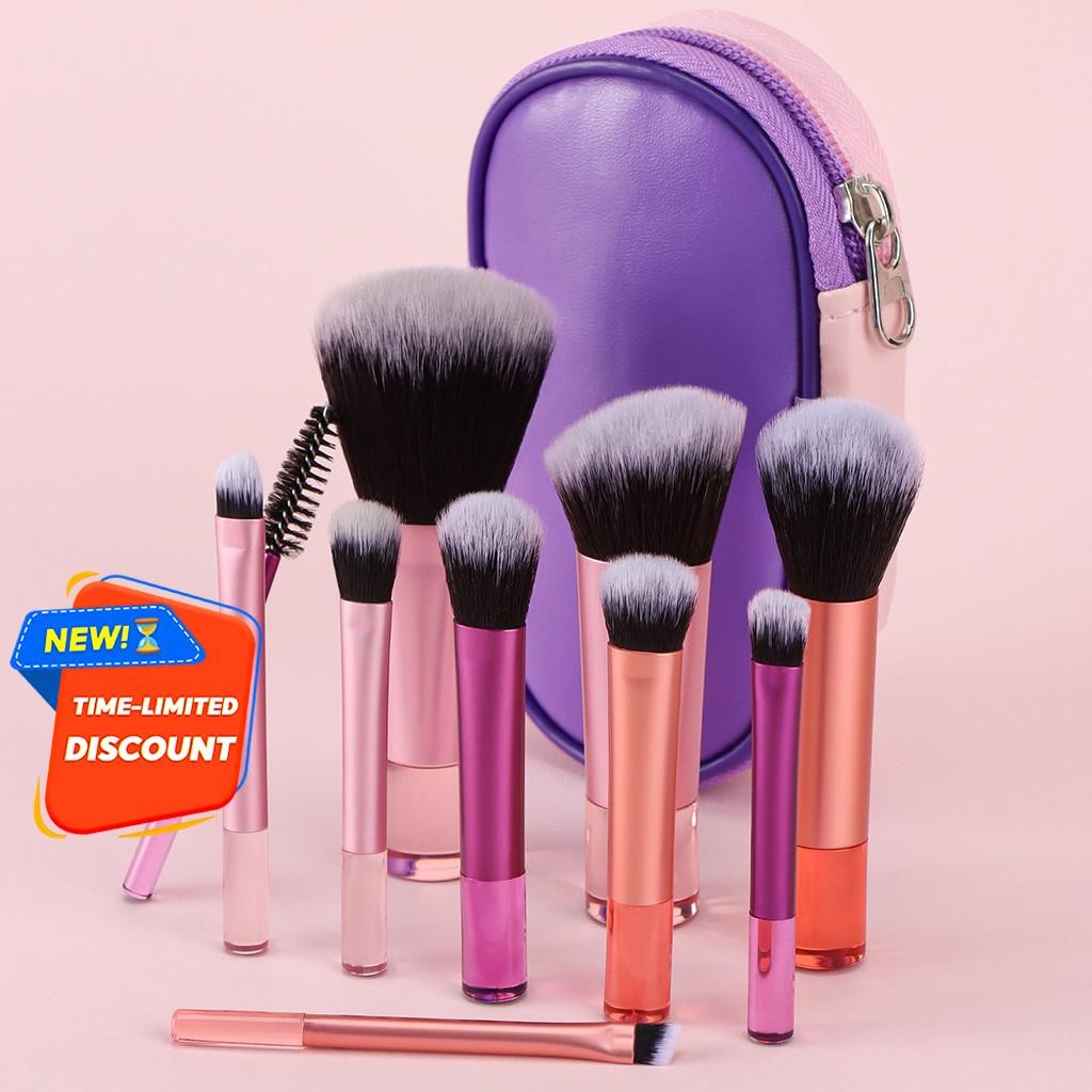 New 10 Mini Makeup Brush Set With Brush Bag, Complete Set Of Loose ...