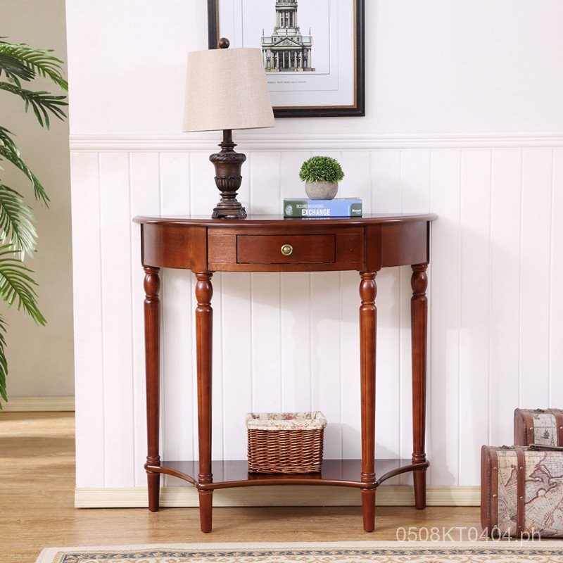 Hallway Wall Side Table Entryway Cabinet Semi-Circular European Style ...
