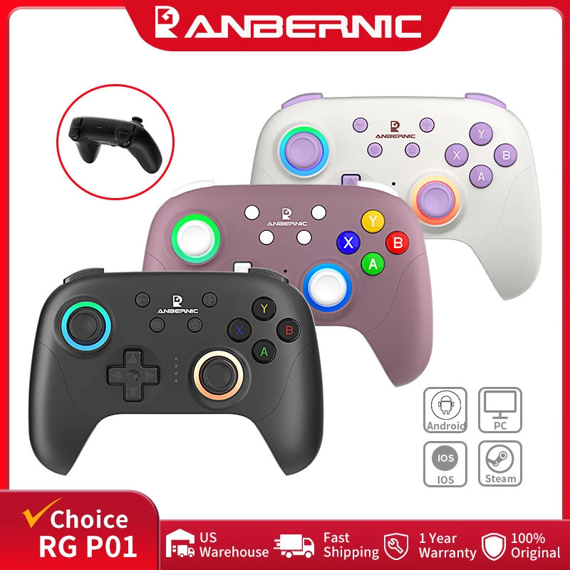 ANBERNIC RG P01 Retro Games Controller Wired/Wireless Bluetooth RGB ...