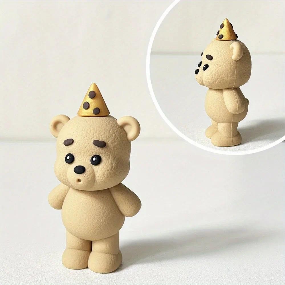 1PC Teddy Bear Cake Topper Birthday Decorations for Cake Baby Shower ...