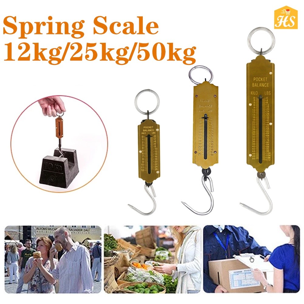HS Portable Spring Scale Pocket Scale Hanging Scales Metal Pocket ...