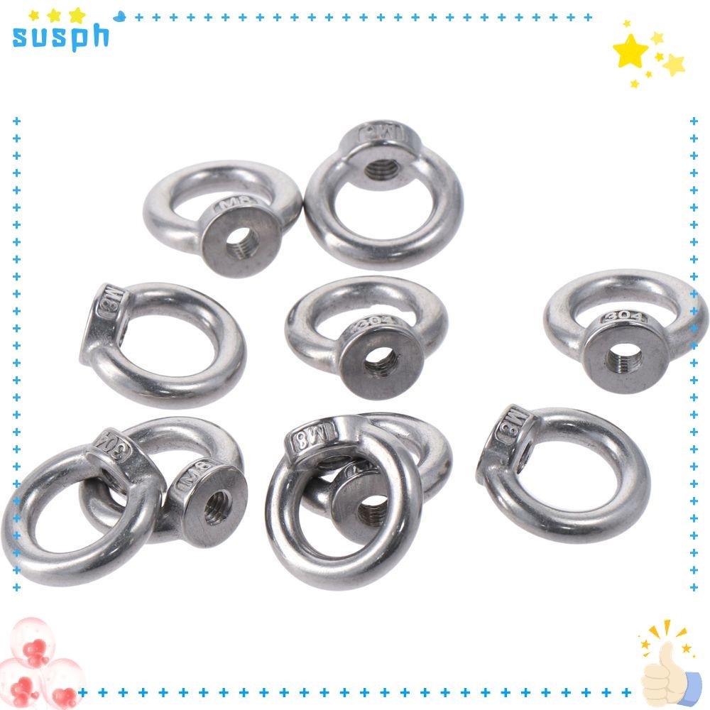 SUSPH 1/10pcs Lifting Eye Nut, Ring Shape 304 Stainless Steel Threaded ...