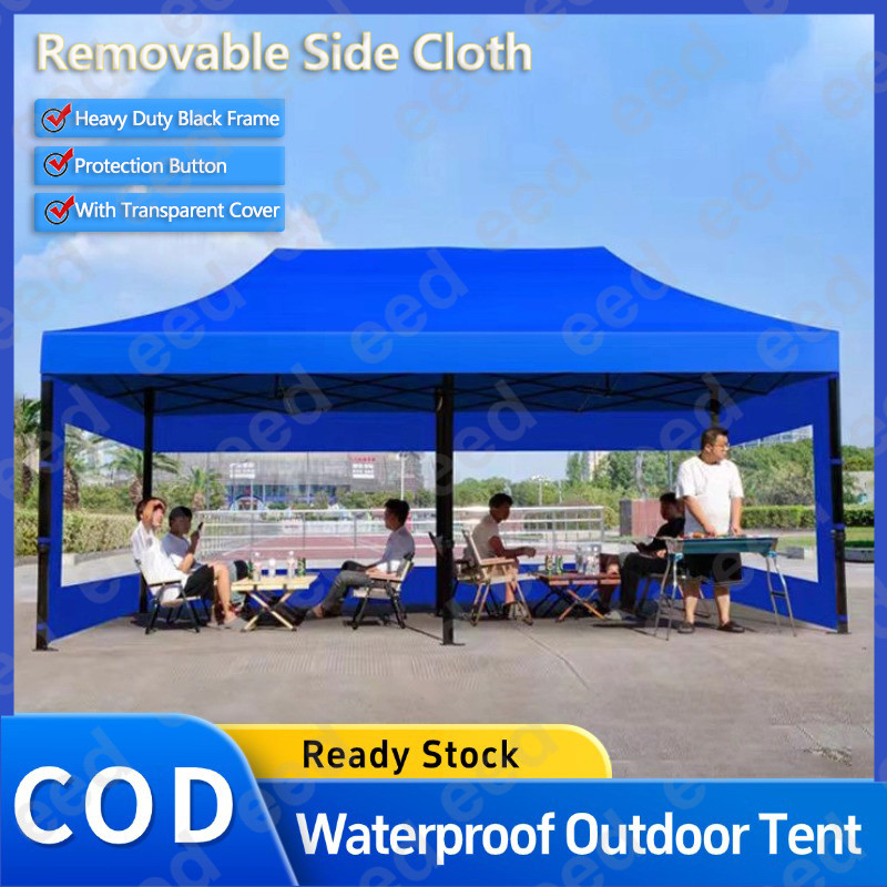 Foldable Tent with Side Cover Waterproof Outdoor Tent Telescopic Heavy ...